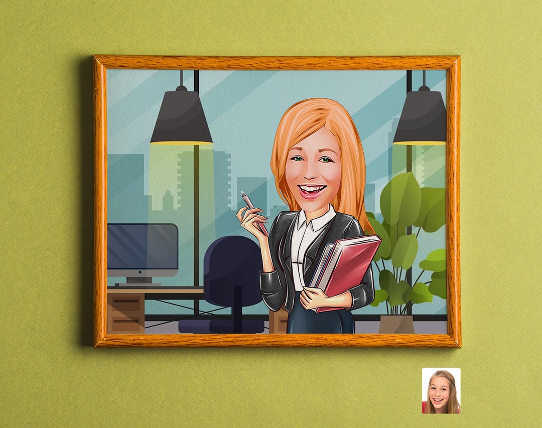 Personalized Boss Cartoon Drawing, Custom CEO Cartoon Drawing, Cartoon ...