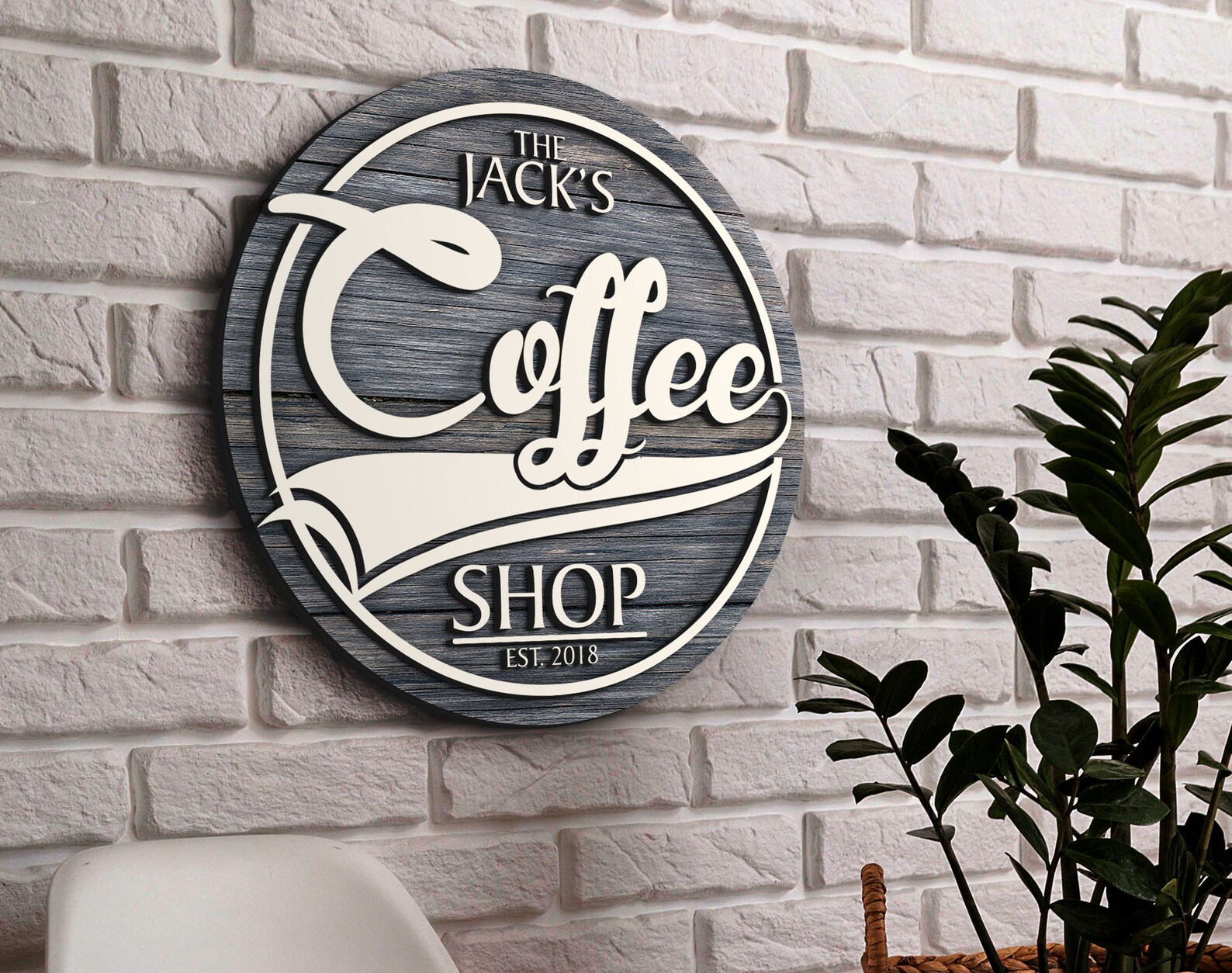 Personalized Coffee Bar Coffee Shop Sign Round Wooden Sign - Etsy