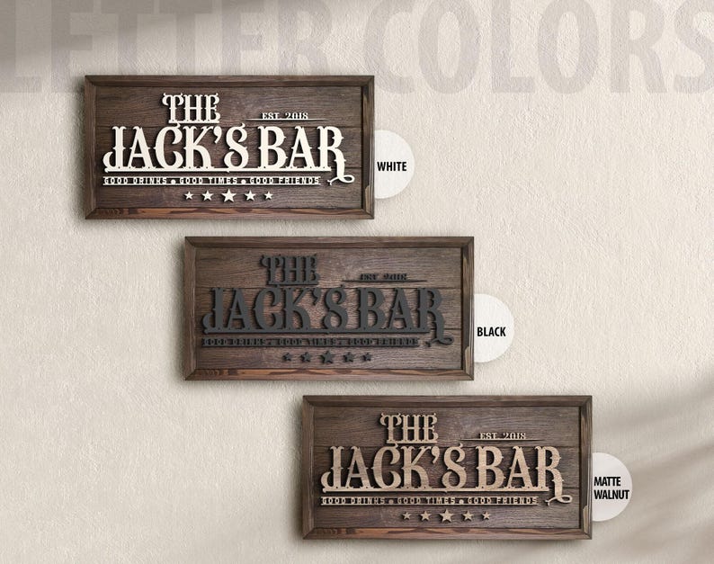 Personalized Handmade Oak Tree Bar Sign, Custom Wood Bar Sign, Bar and ...
