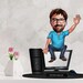 Personalized 3D Wooden Cartooned Computer Engineer Figurine Trinket ...