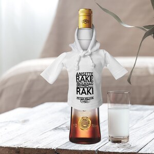 Personalized Alcoholic Drink Bottle T-shirt With Raki Design, Home Bar ...