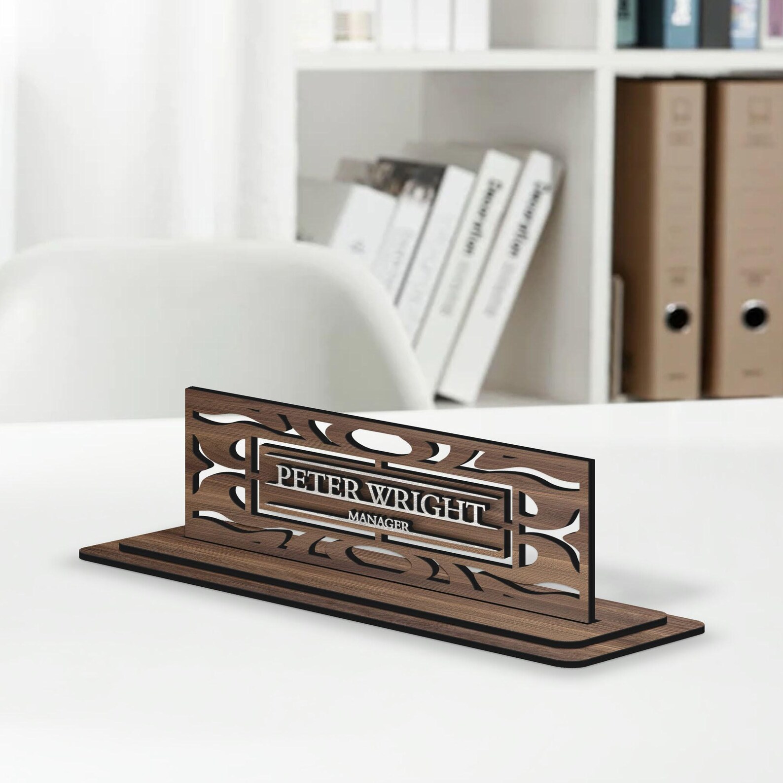 Personalized Handmade 3D Wooden Name Plate, Custom Laser Cut Table Name ...
