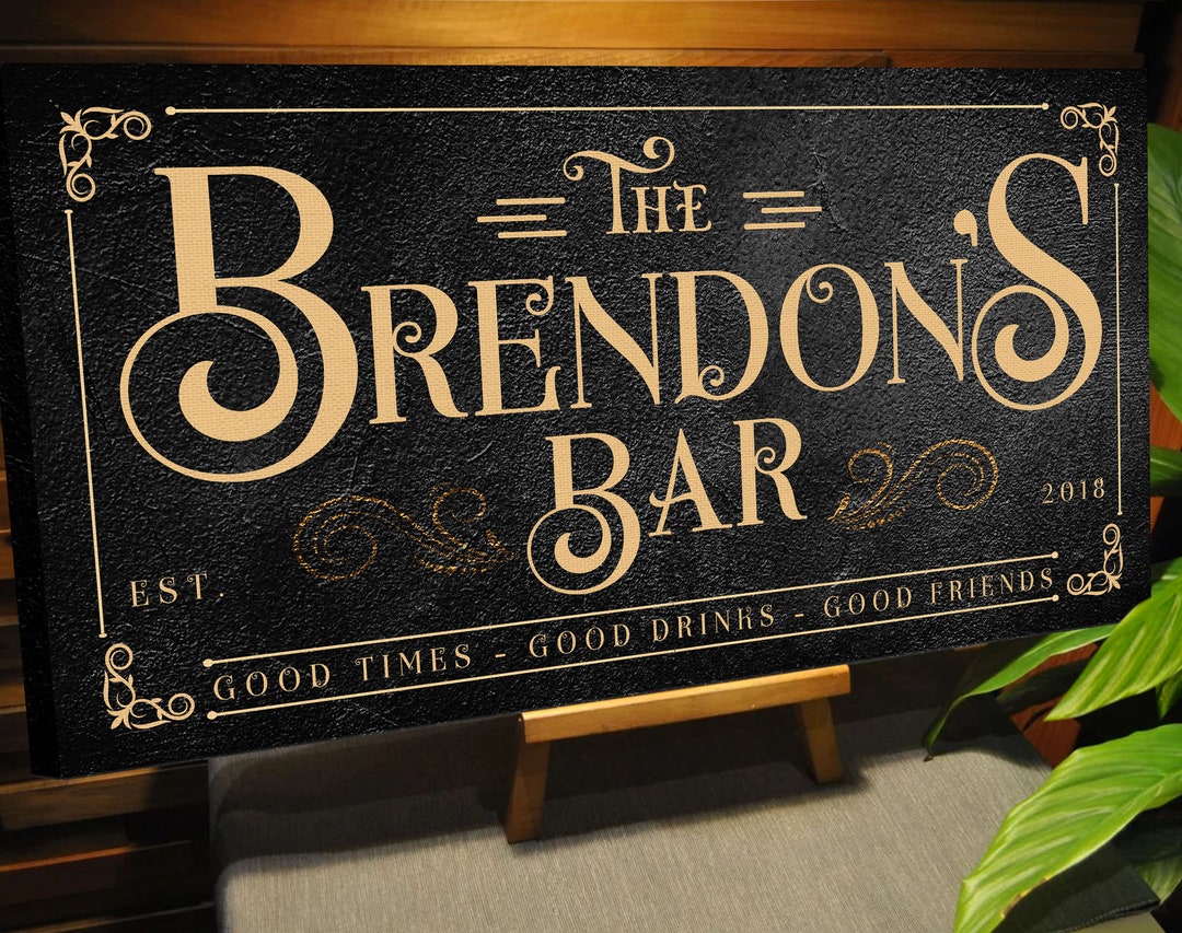 Personalized Canvas Bar Sign Custom Canvas Bar Frame Pub - Etsy