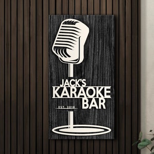 Personalized Wooden Karaoke Bar Sign, Custom Wood Sign, Personalized ...