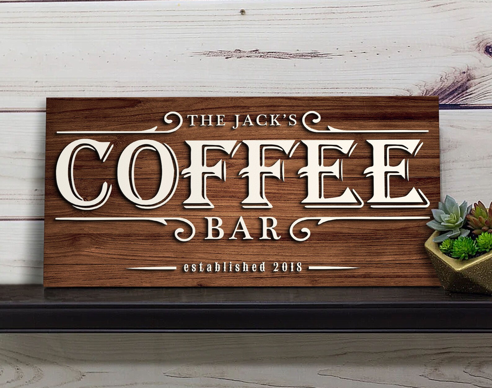 Personalized Coffee Bar Sign Wooden Sign Gift Custom Wood - Etsy