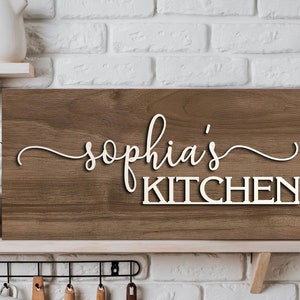 Personalized Kitchen Sign, Wooden Sign Gift, Custom Wood Sign ...