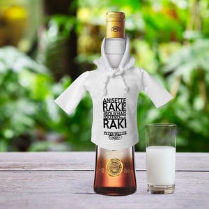 Personalized Alcoholic Drink Bottle T-shirt With Raki Design, Home Bar ...