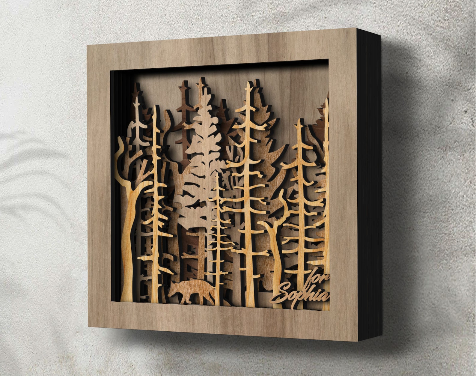 The Wild Forest Handcrafted Seven Layers 3D Wooden - Etsy