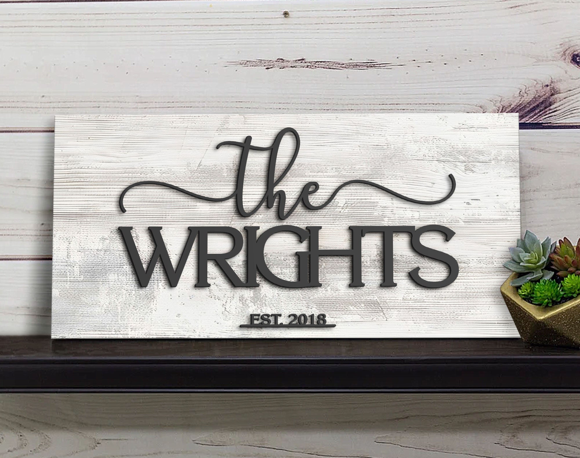 Custom Wood Sign, Personalized Family Name Sign, Wooden Last Name Sign ...