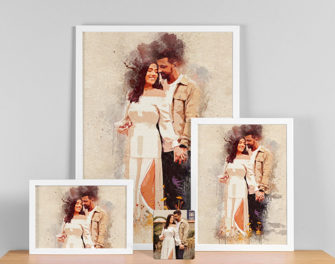 Personalized Digital Painting Portrait Couple Portrait - Etsy