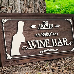 Personalized Handmade Oak Tree Bar Sign, Custom Wood Bar Sign, Bar and ...
