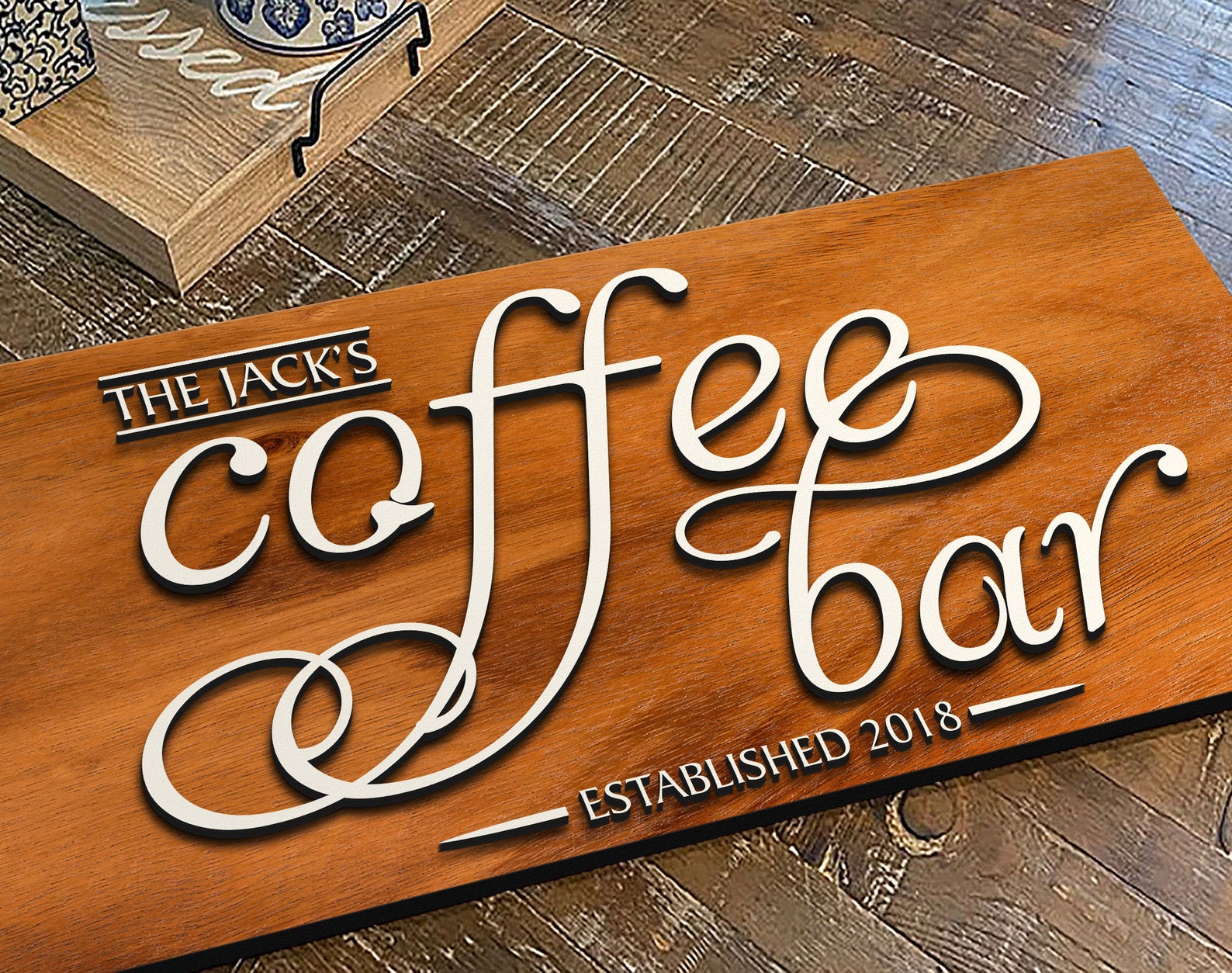 Personalized Coffee Bar Sign Wooden Sign Gift Custom Wood - Etsy