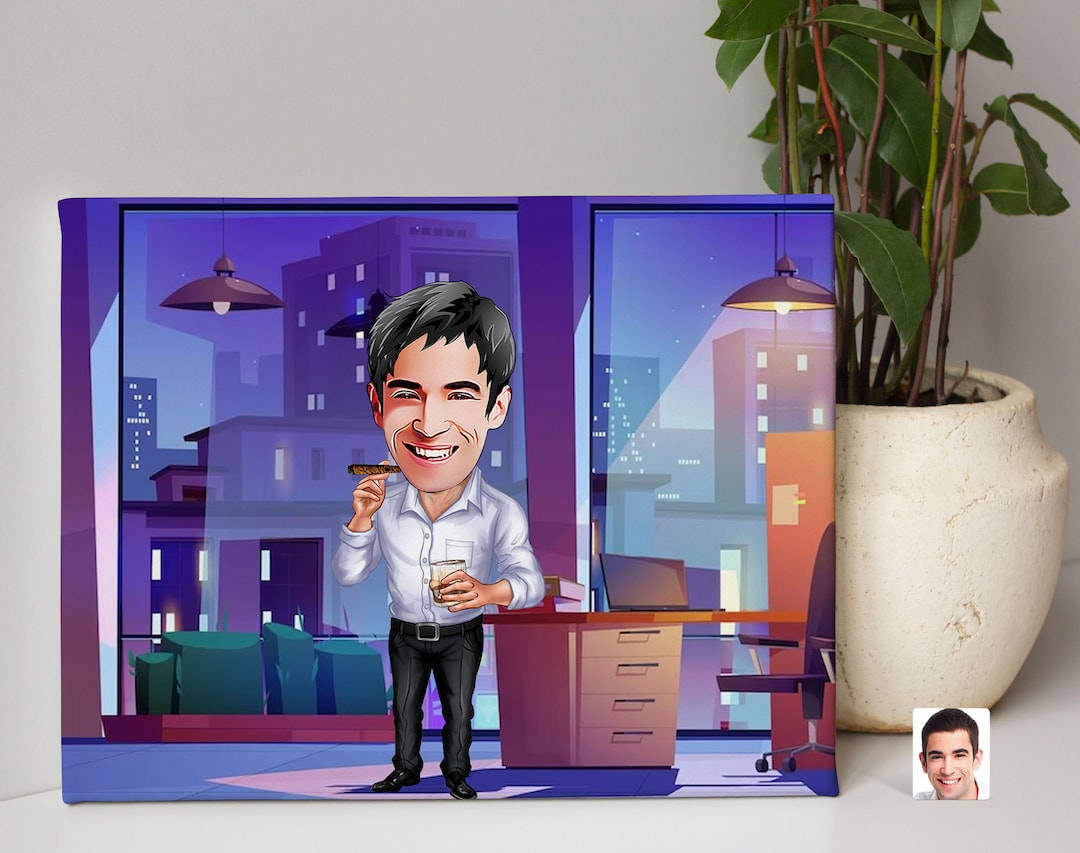 Personalized Boss Cartoon Drawing, Custom CEO Cartoon Drawing, Cartoon ...