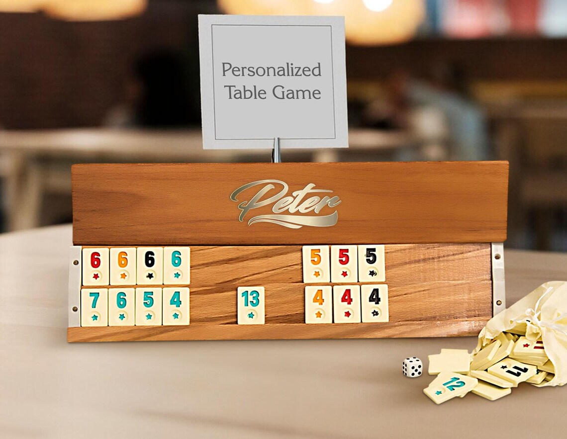 Personalized Embossed Gilded Mirror Okey Table Game, Family Game ...