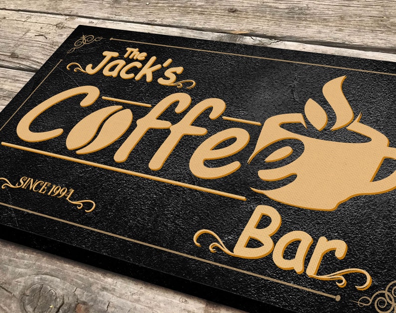 Personalized Canvas Coffee Bar Sign Custom Canvas Frame - Etsy