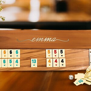 Personalized Embossed Gilded Mirror Okey Table Game, Family Game ...