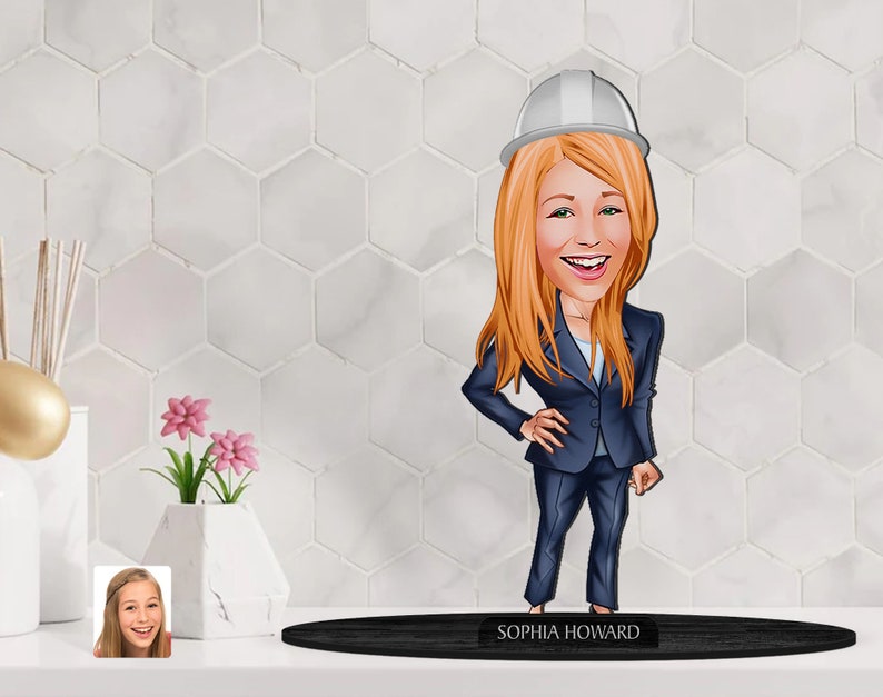 Personalized 3D Wooden Cartooned Engineer Figurine Trinket - Etsy