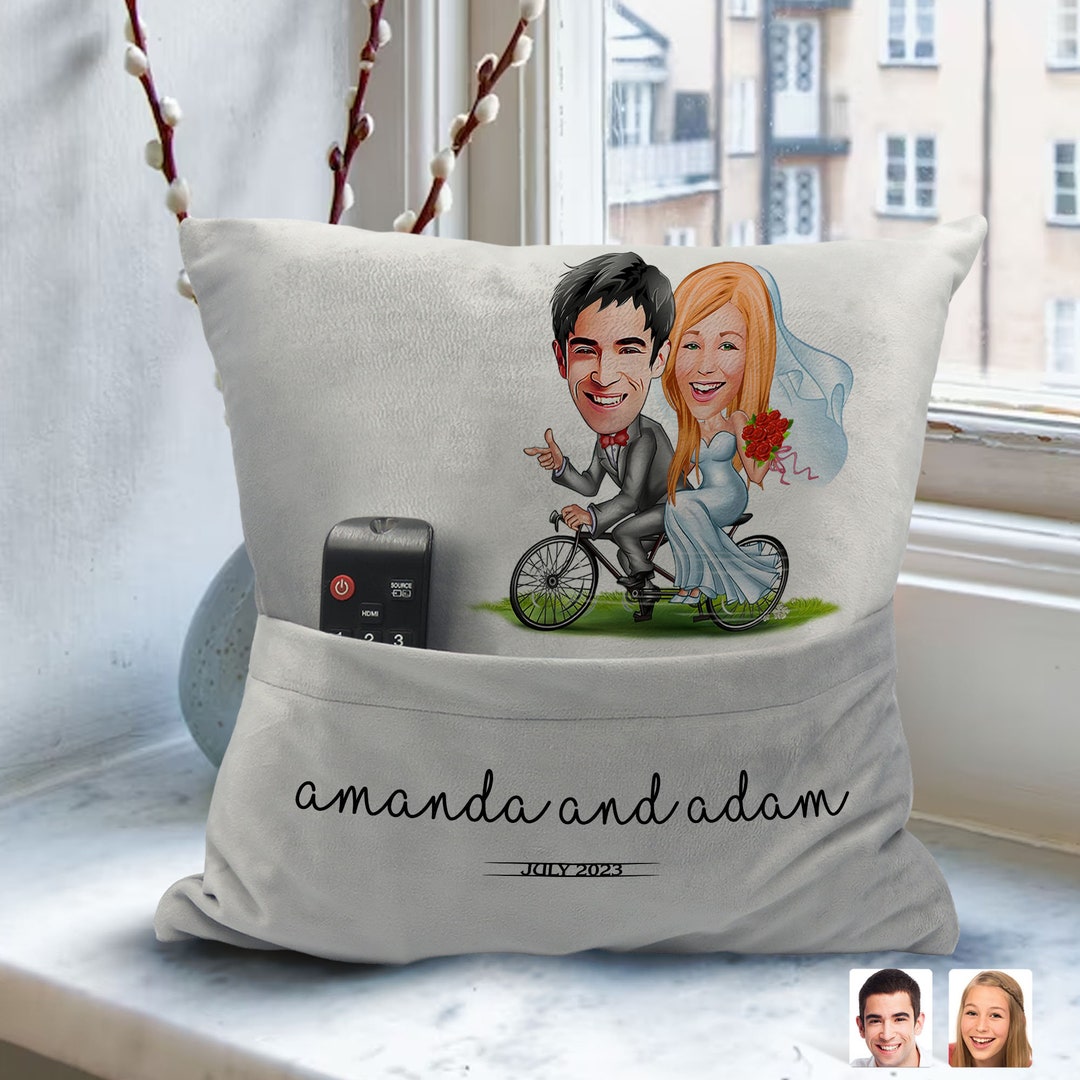 Personalized Marriage Cartoon Pillow With Pockets, Custom Fluffy Pillow ...