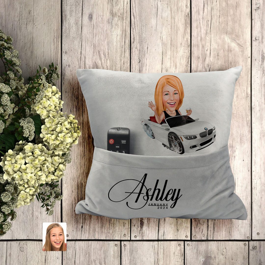 Personalized Boss Cartoon Pillow With Pockets, Custom Fluffy Pillow ...