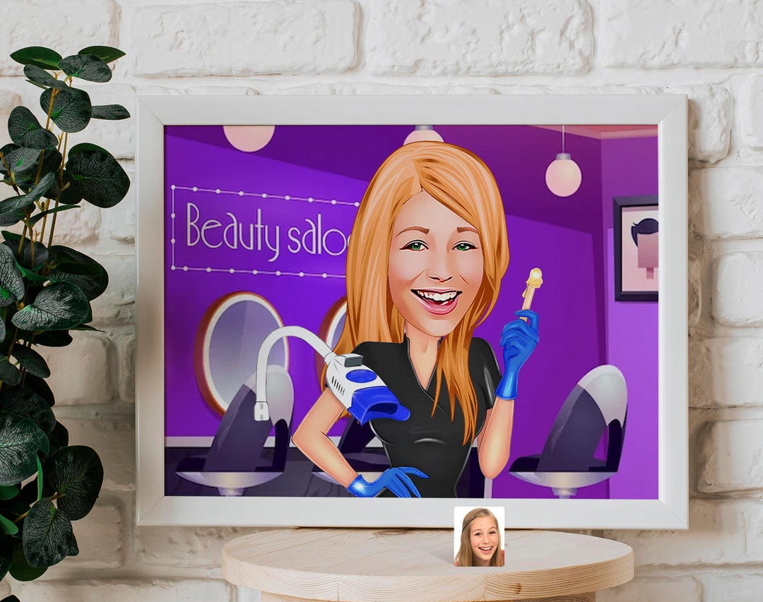 Personalized Beauty Expert Caricature Drawing, Cartoon From Photo ...