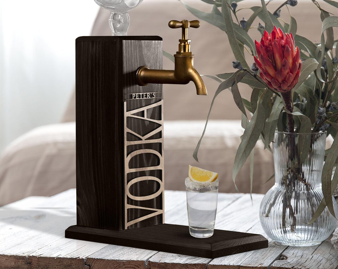 Personalized Embossed Name Wooden Vodka Dispenser, Wood Dispenser ...