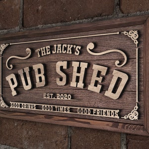 Personalized Handmade Oak Tree Bar Sign Custom Wood Bar Sign - Etsy