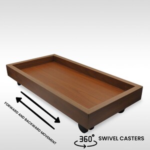 Wooden Computer Tower Stand PC Stand, Wheeled Mobile CPU Stand, Desktop ...