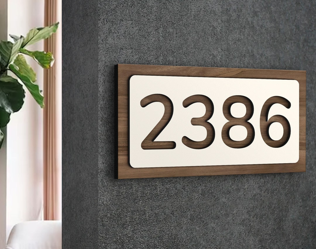 Personalized Wood House Number Sign, Custom Address Number Sign, Porch ...