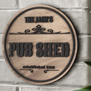 Personalized Bar Sign Round Wooden Sign Custom Wood Sign - Etsy