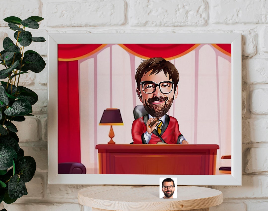 Personalized Boss Cartoon Drawing, Custom CEO Cartoon Drawing, Cartoon ...