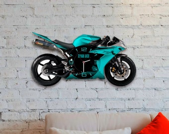 Motorcycle Clock, Scroll Saw Cut, Wooden Art, Woodworking, Wall Decor ...