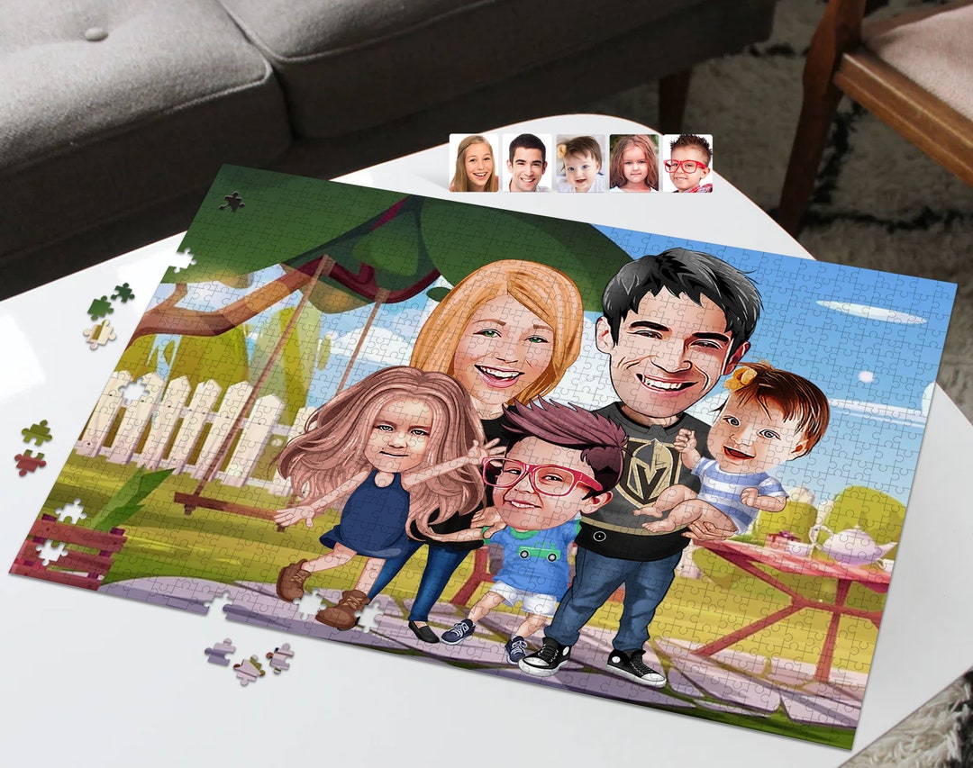 1000 Pieces Customizable Cartoon Family Jigsaw Puzzle, Custom Jigsaw ...