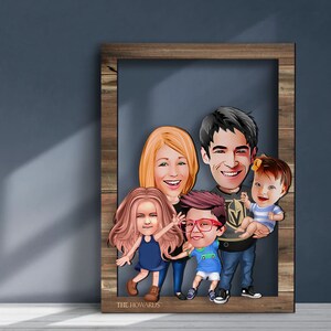 Personalized 3D Wooden Cartooned Family Wall Art, Custom Cartoon ...