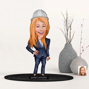 Personalized 3D Wooden Cartooned Engineer Figurine Trinket, Custom ...