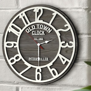 Personalized 3D Wooden Oversized Wall Clock, Custom Large Wall Clock ...