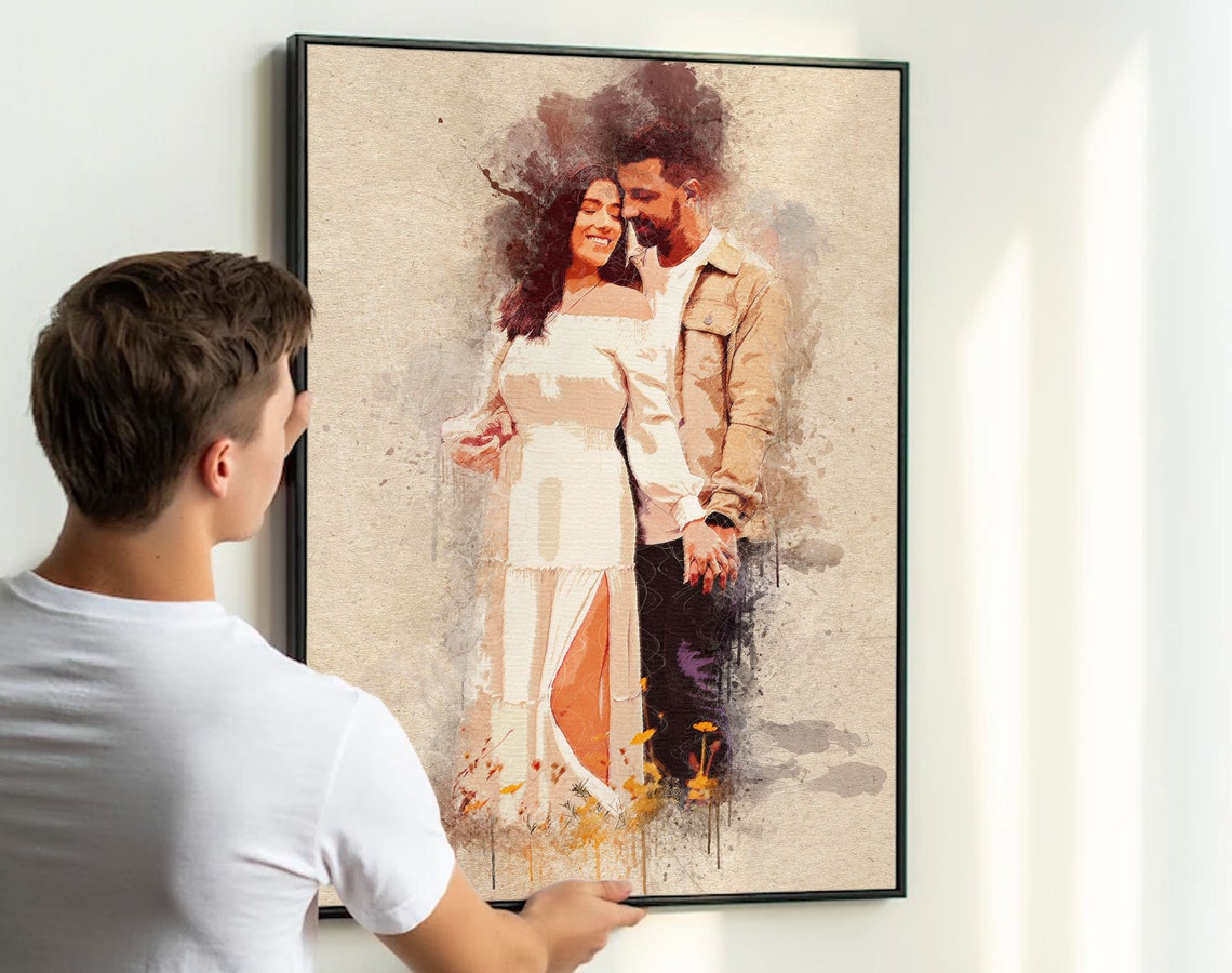Personalized Digital Painting Portrait Couple Portrait - Etsy