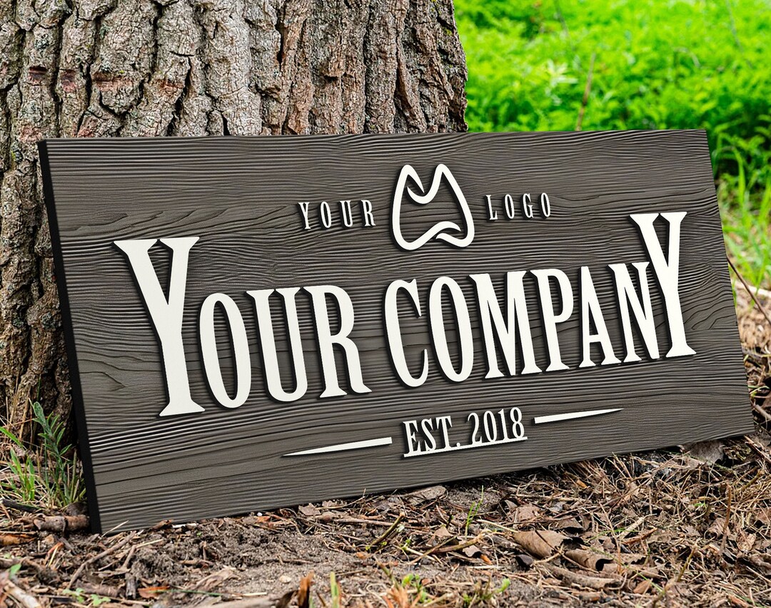 Personalized Wooden Logo Sign, Wooden Sign, Custom Wood Company Sign ...