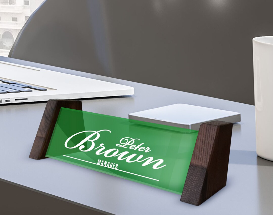 Personalized Handmade 3D Natural Wood Base Colored Acrylic Desk Name ...