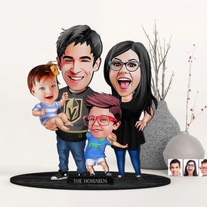Personalized 3D Wooden Cartooned Family Figurine Trinket, Custom ...