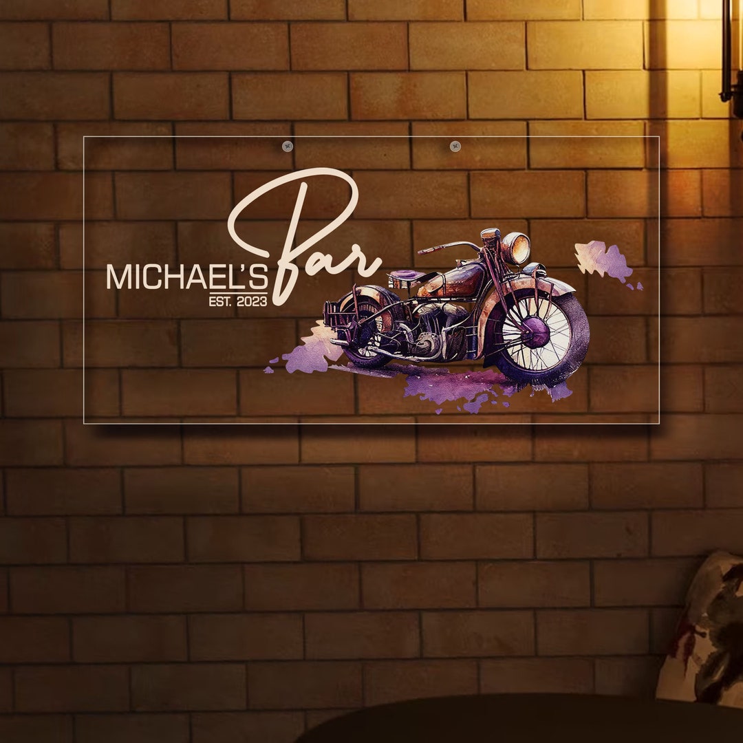 Personalized Clear Acrylic Bar Sign, Custom Bar Sign, Beer Pub, Man ...