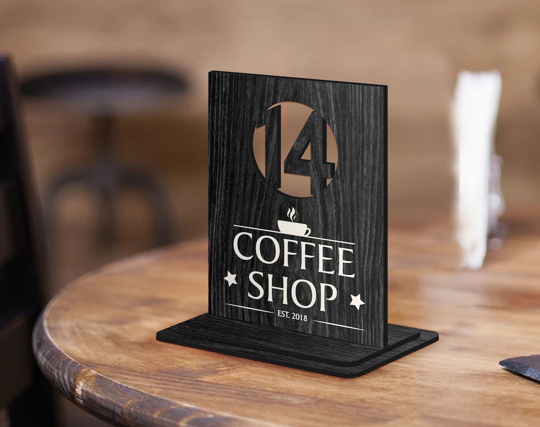 Personalized Table Number Sign, Custom Wooden Reserved Restaurant Sign ...