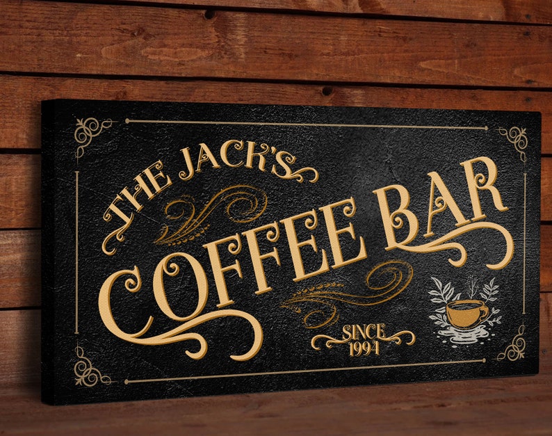 Personalized Canvas Coffee Bar Sign Custom Canvas Frame - Etsy