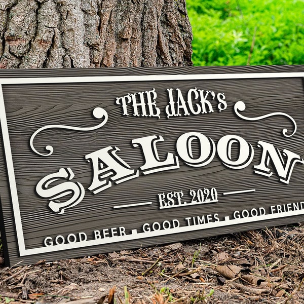 Wood Saloon Sign - Etsy
