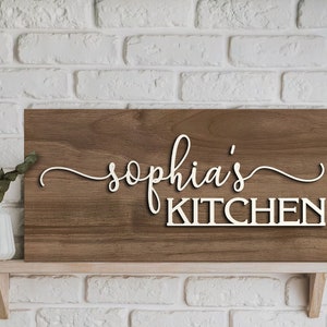 Personalized Kitchen Sign, Wooden Sign Gift, Custom Wood Sign ...
