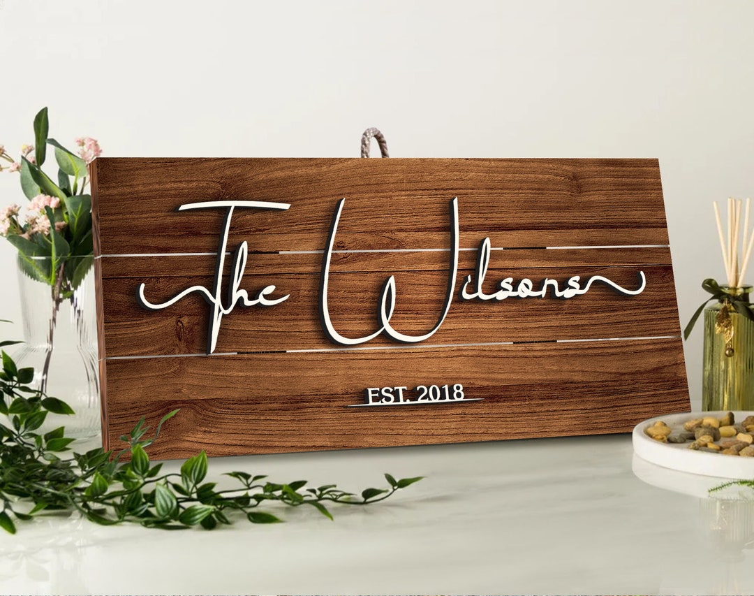 Custom Wood Sign Personalized Family Name Sign Last Name - Etsy