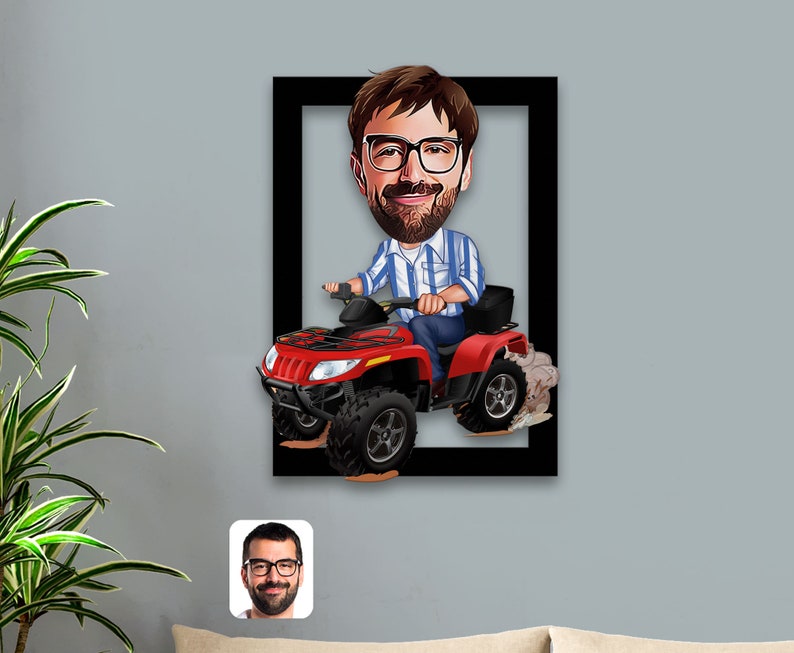 Custom ATV Rider 3D Wood Painting With Personalized - Etsy