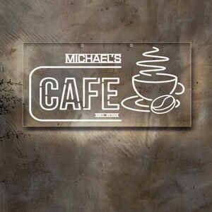 Personalized Clear Acrylic Coffee Bar Sign, Custom Coffee Shop Sign ...