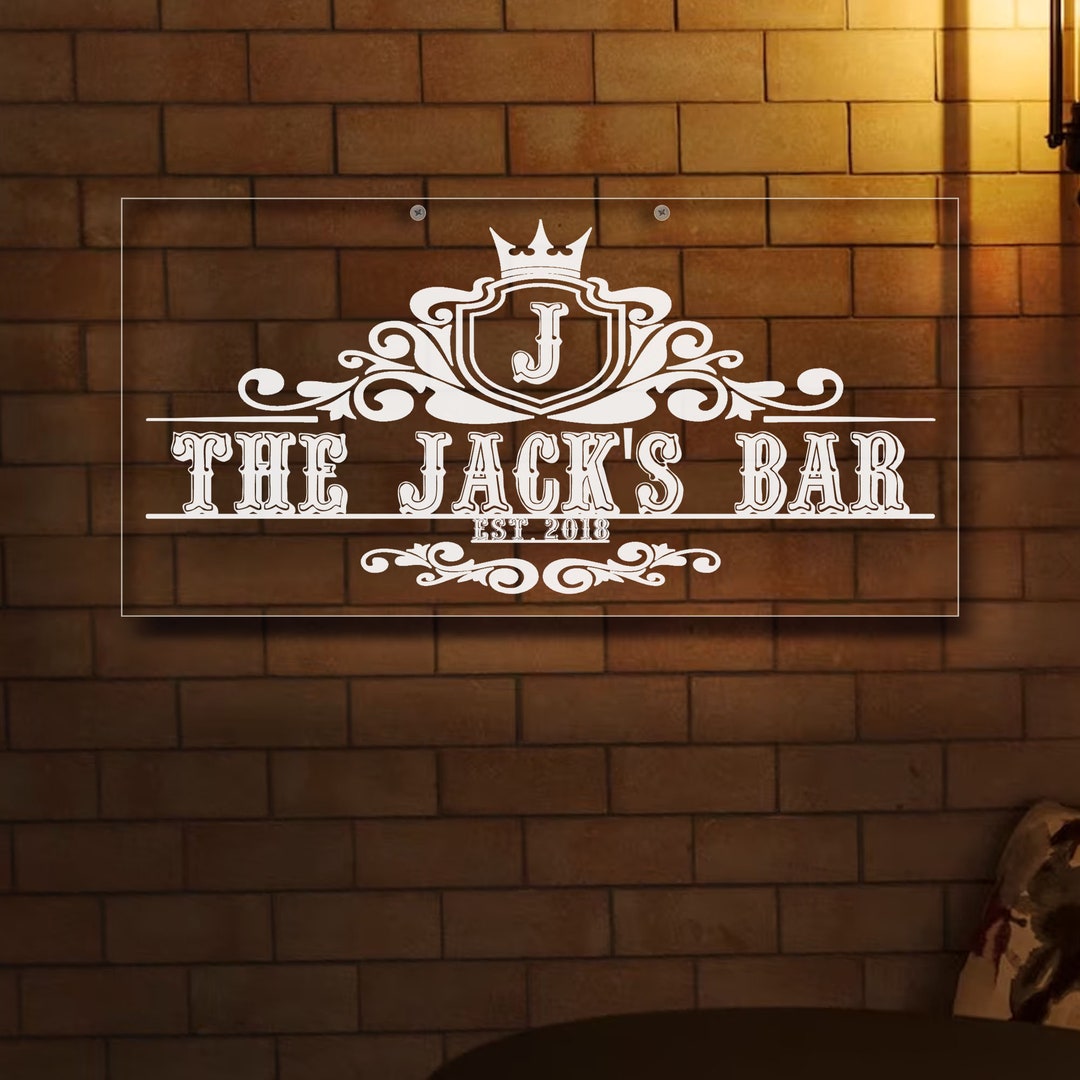 Personalized Clear Acrylic Bar Sign, Custom Bar Sign, Beer Pub, Man ...