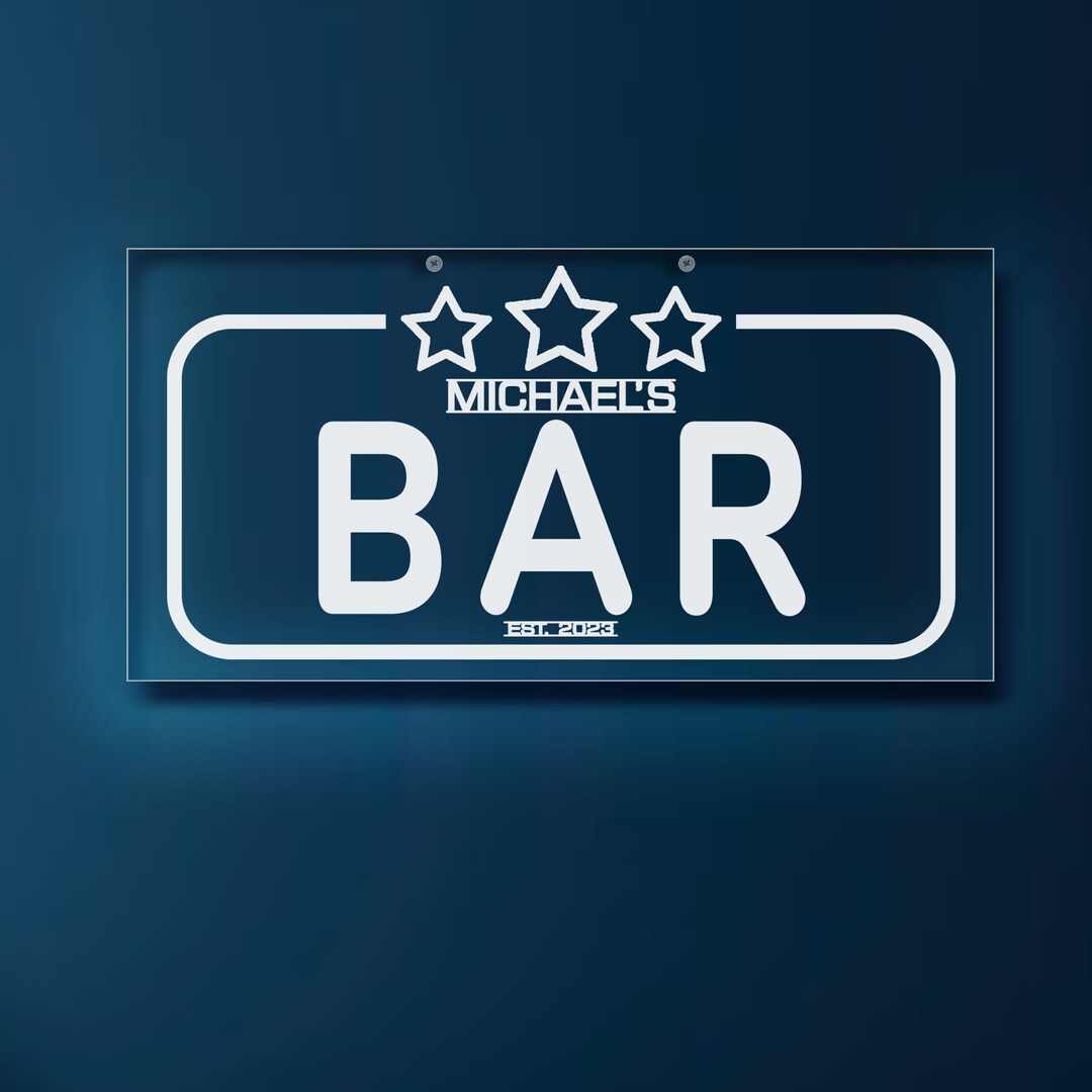 Personalized Clear Acrylic Bar Sign, Custom Bar Sign, Beer Pub, Man ...