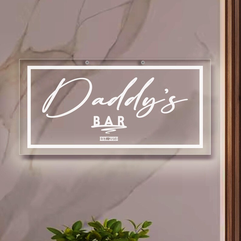 Personalized Clear Acrylic Bar Sign, Custom Bar Sign, Beer Pub, Man ...